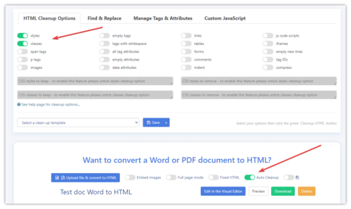 Word to HTML - Convert your text to clean code