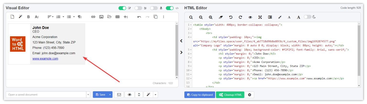 How to create HTML email signatures - Word to HTML
