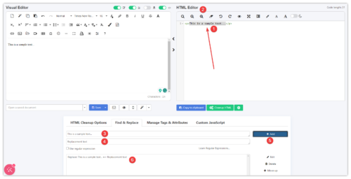Using find and replace - Word to HTML