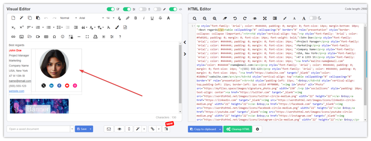 How to use HTML email signature generator - Word to HTML