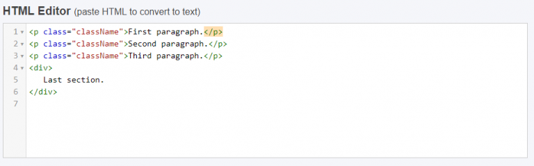 Manage Tags & Attributes – Word to HTML